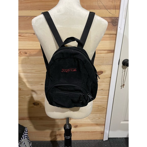Jansport | Bags | Jansport 9s Vintage Black Corduroy Mini Backpack ...